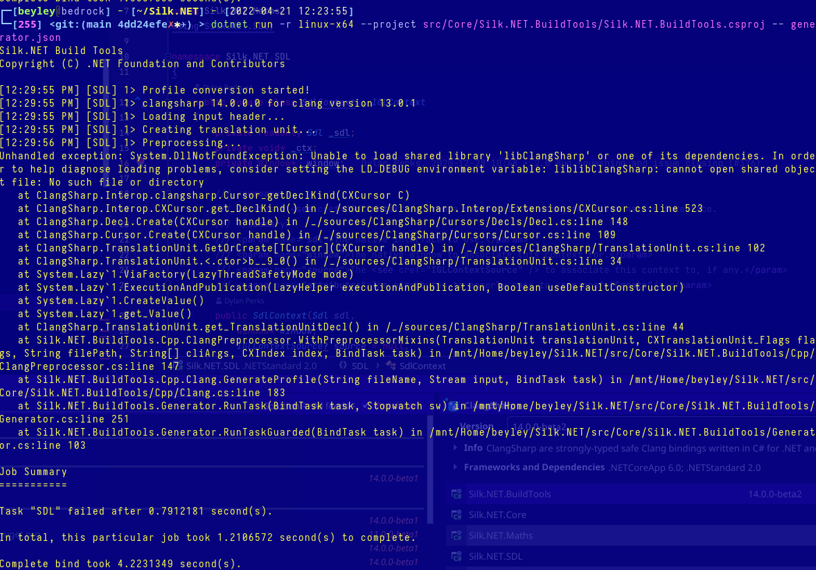 `dotnet run -r linux-x64 src/C...` - Silk.NET